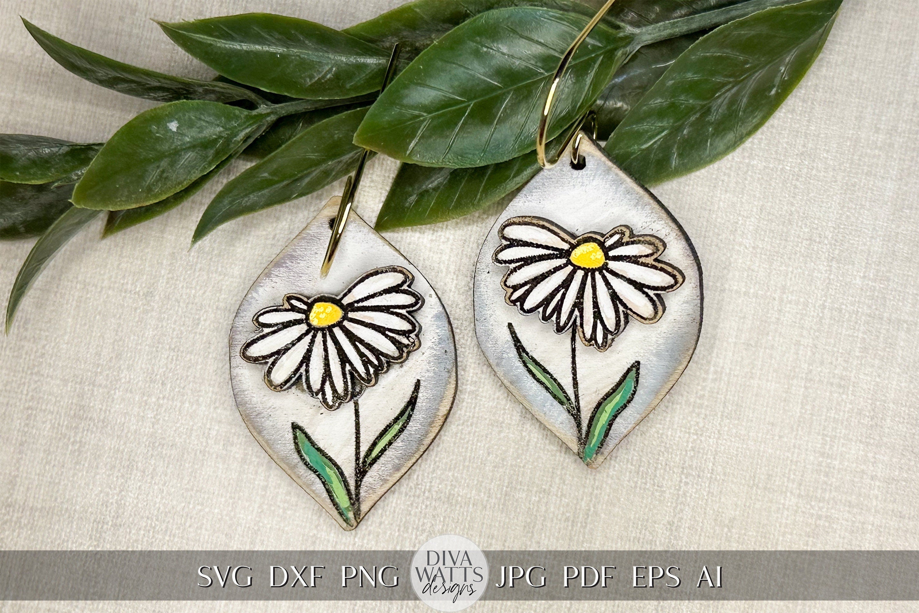 Daisy Earrings svg Glowforge Earrings SVG Daisies SVG For Earrings SVG ...