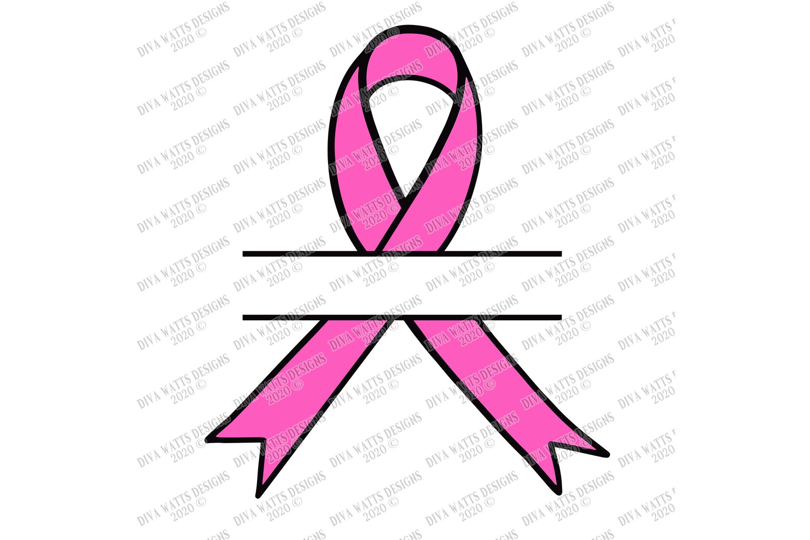 SVG | Awareness Ribbon | Cancer MS | Cutting File | Split | Add Name ...