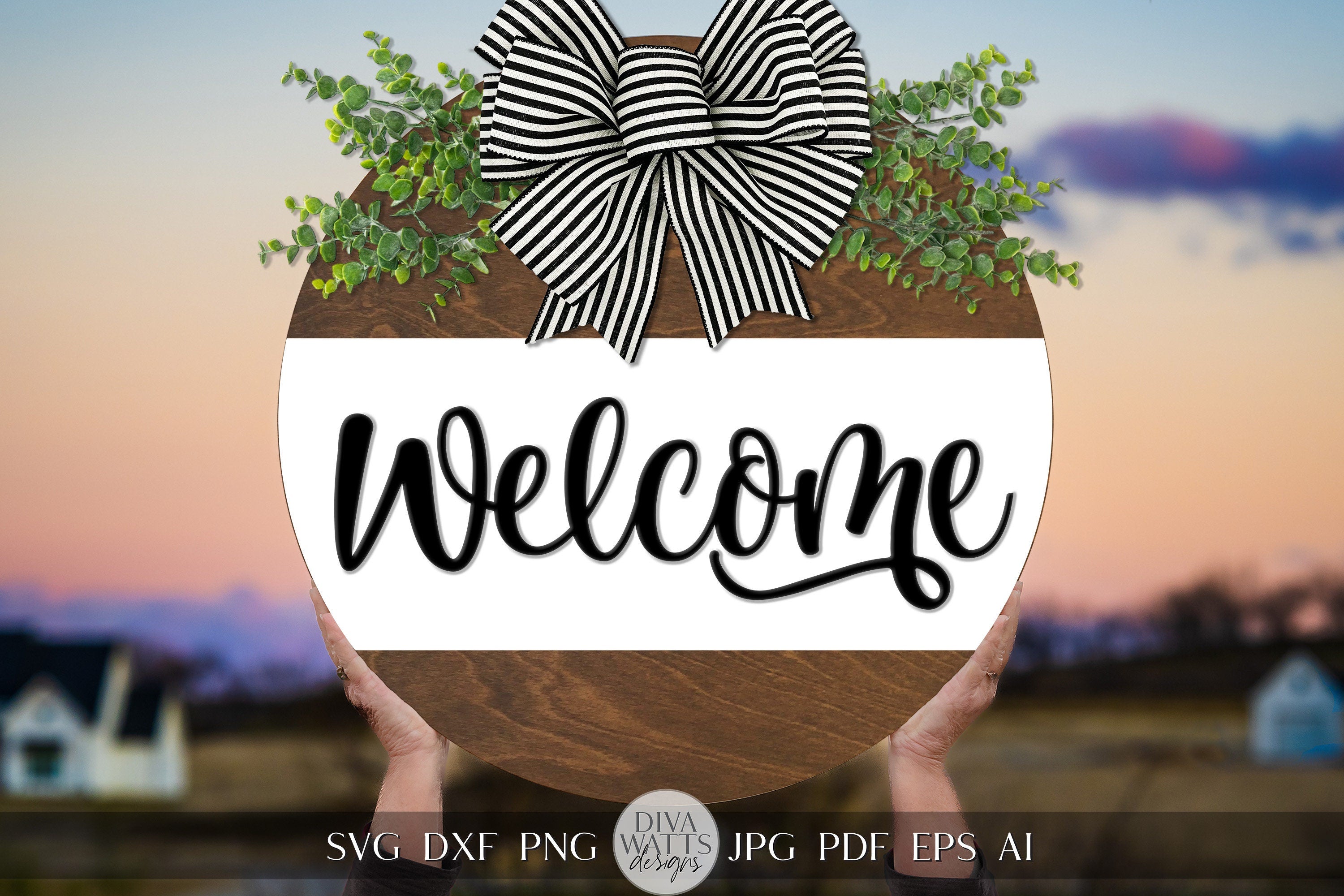 Welcome SVG Welcome Sign svg Welcome Door Hanger SVG Simple Door Hange ...