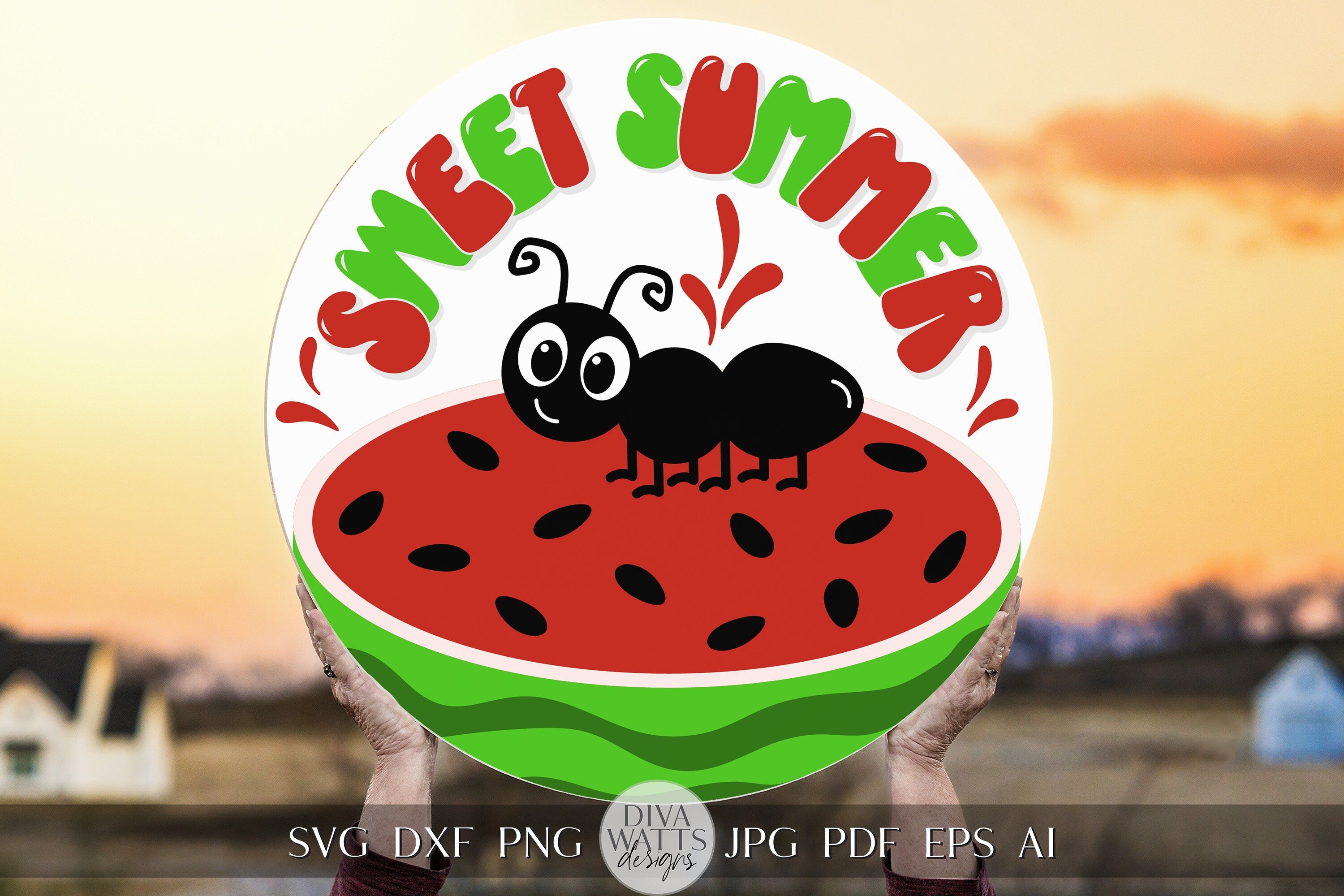 Sweet Summer SVG Summer Watermelon svg Door Hanger For Summer SVG Door ...
