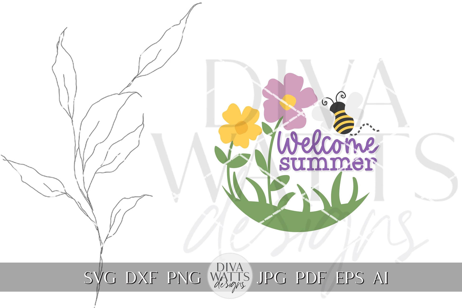 Welcome Summer SVG Summer Flowers svg Door Hanger For Summer SVG Door ...