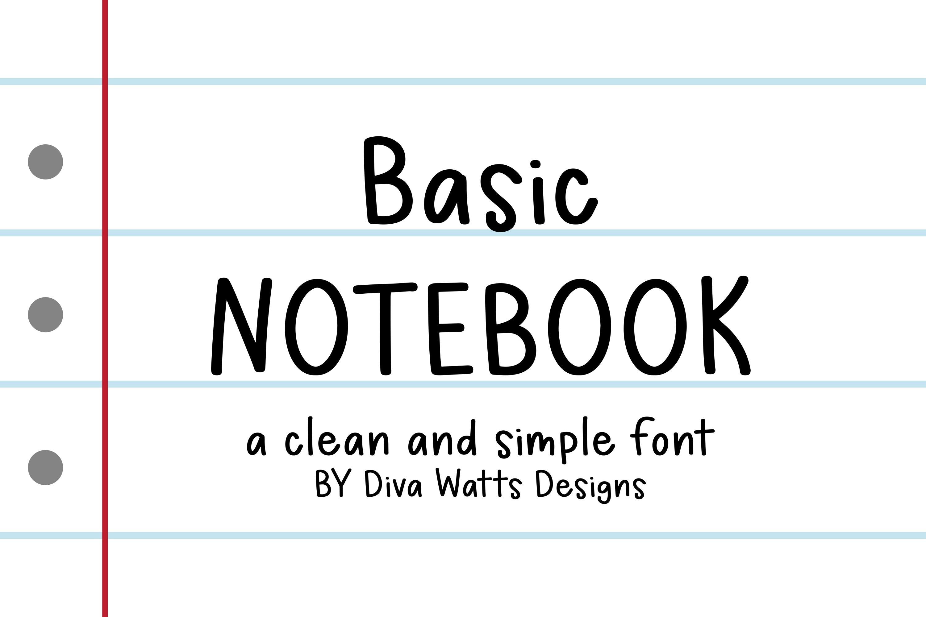 Basic Notebook Font Simple Font Cute Font Planner Font Neat Handwritin ...
