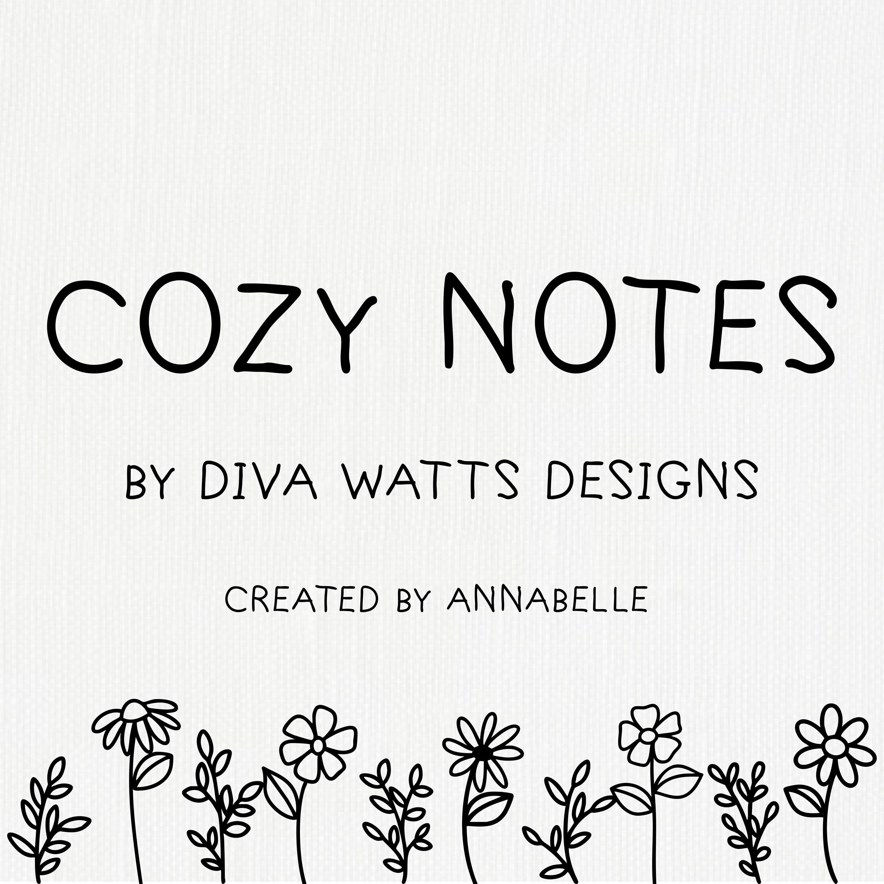 Cozy Notes Font | Handwritten SVG Friendly Font | Sweet Hand Lettered ...
