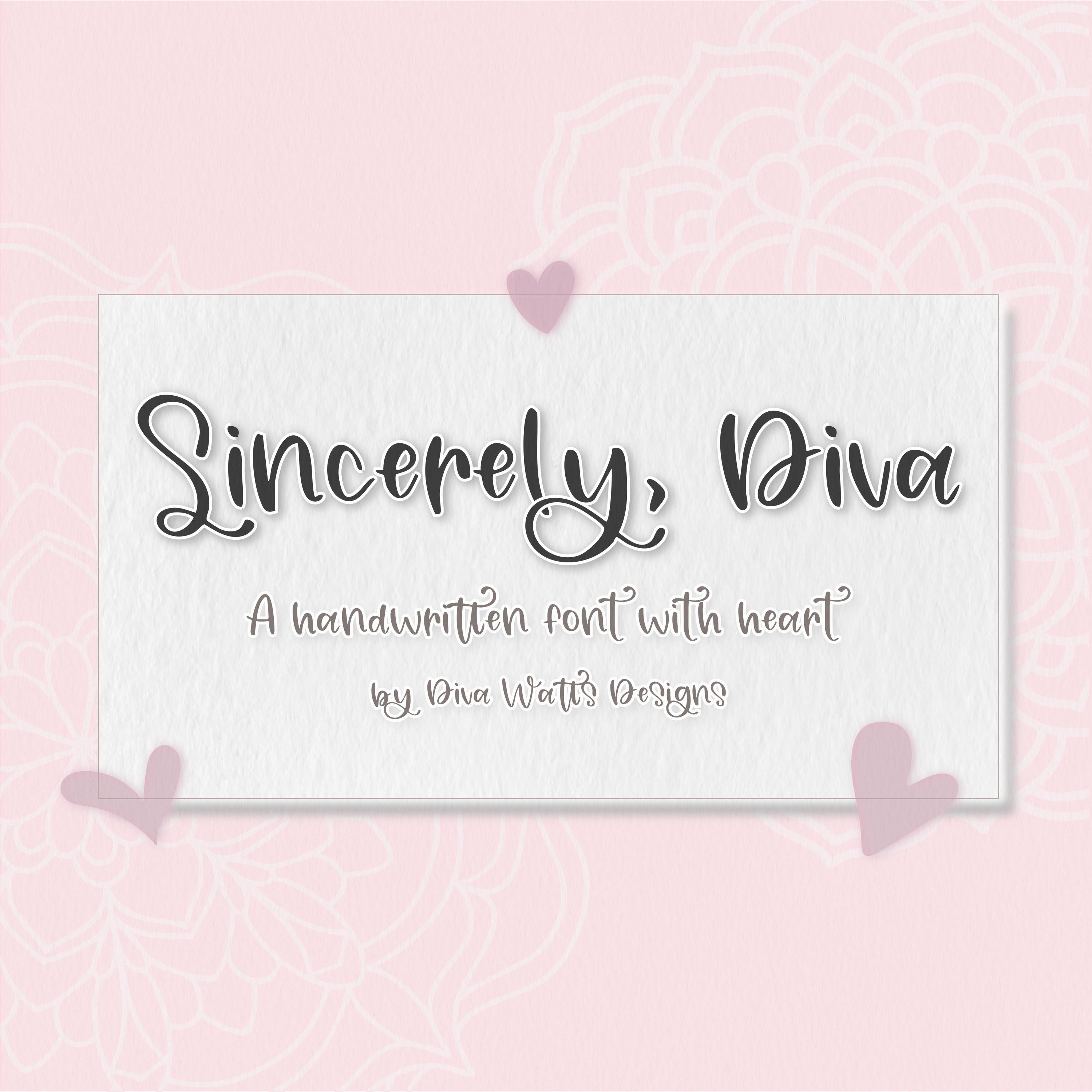 Sincerely Diva – Handwritten Script Font | OTF Only | Modern Calligrap ...