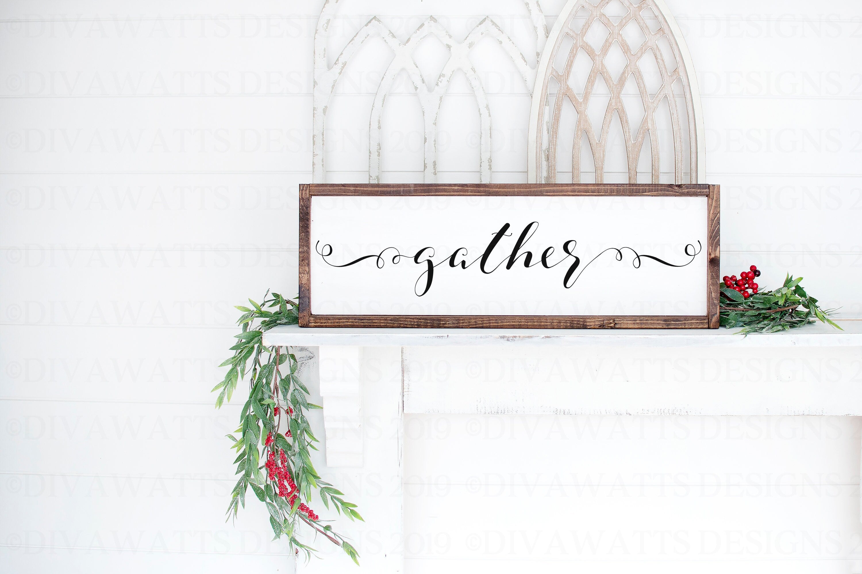 Gather | SVG | Farmhouse Style | PNG | Cuttable Cricut | Instant Downl ...