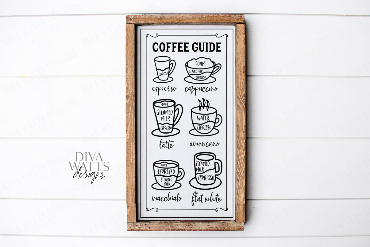 Coffee Menu SVG | Coffee Bar Sign SVG | Farmhouse Kitchen | dxf and mo ...