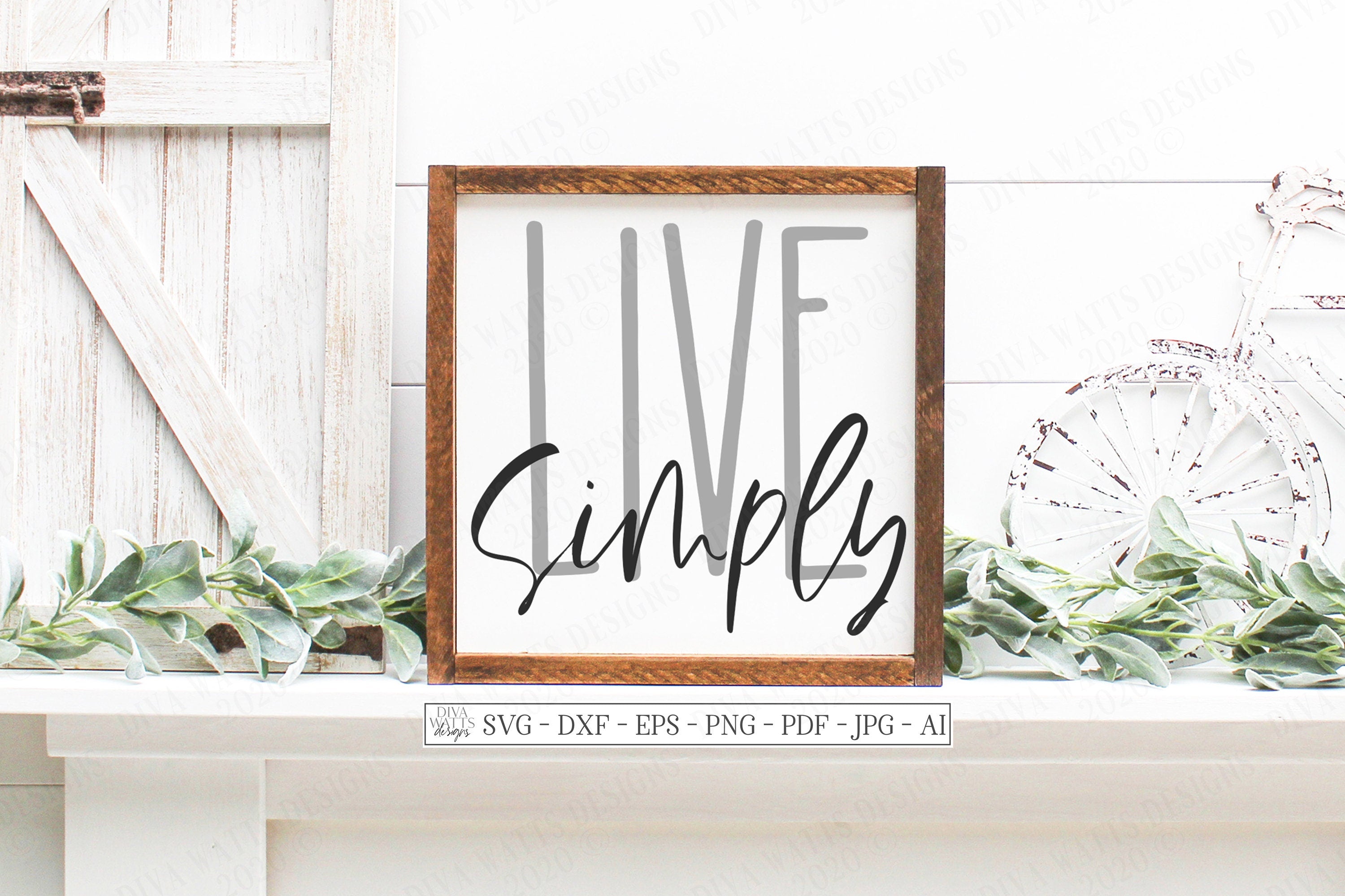 SVG | Live Simply | Cutting File | DXF | Vinyl Stencil HTV | Farmhouse ...
