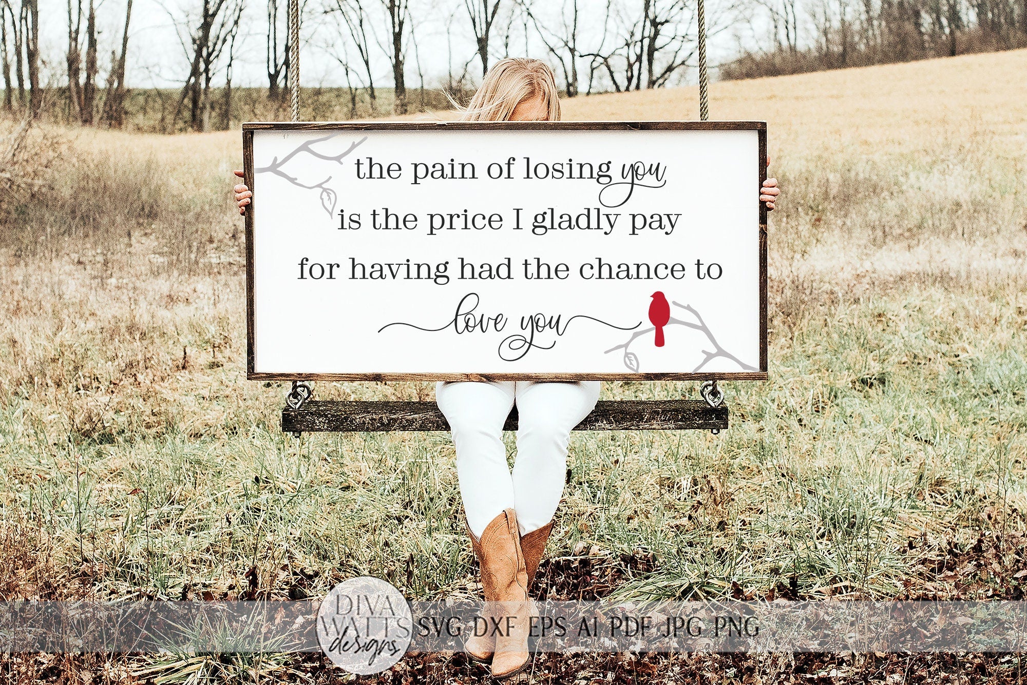 The Pain Of Losing You SVG | Grief and Loss Red Cardinal Sign SVG | dx ...