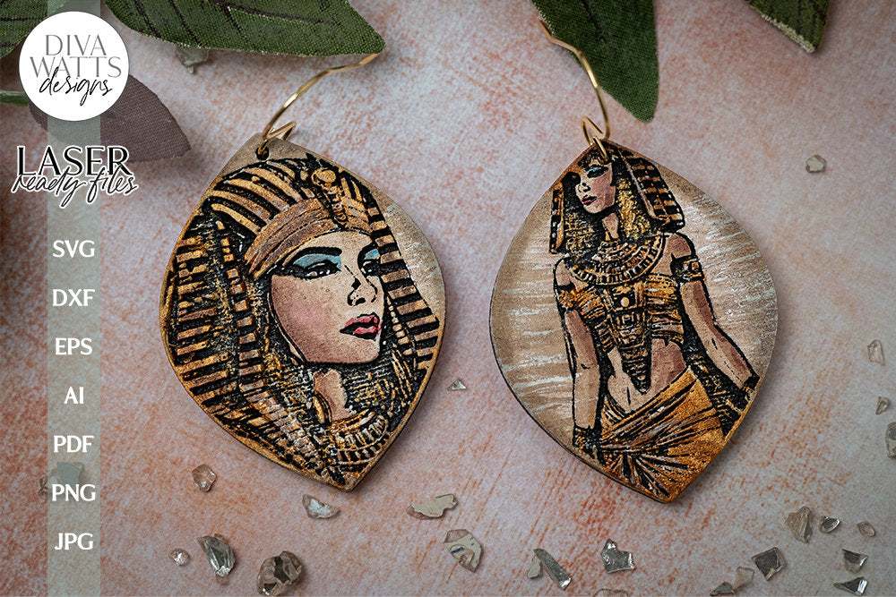 Cleopatra Earrings SVG For Laser Earrings With Cleopatra for Halloween ...